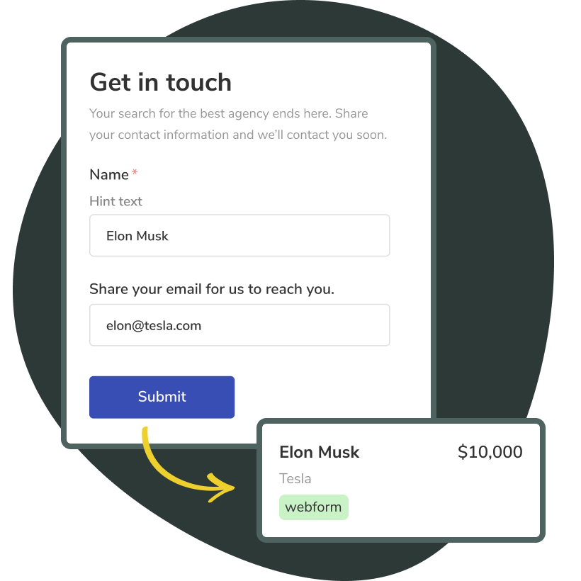 Convert website visitors into leads with web forms